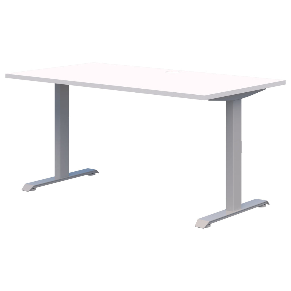Rapid Fixed Height Desk, Snow Velvet/Silver, 1800mm x 800mm | Accent ...