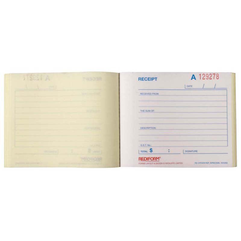 Rediform Receipt Book (R/RECSML) | Business Books — Discount Office