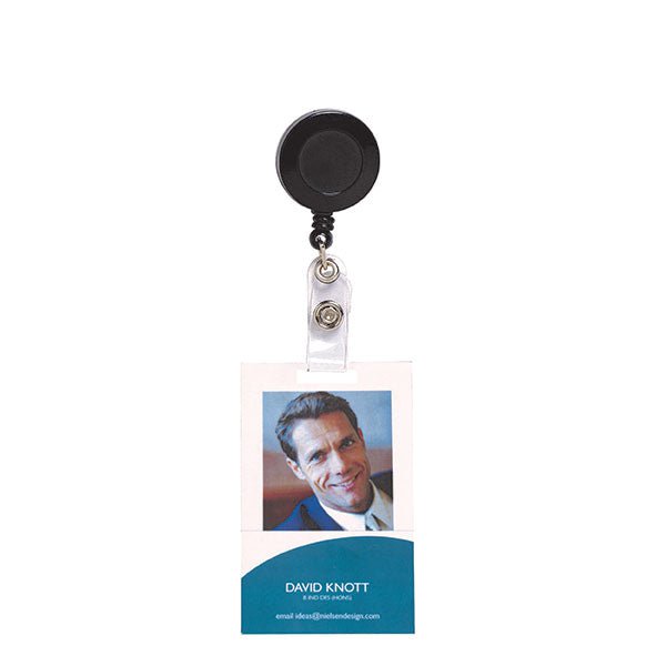 Rexel Id Retractable Card Holder With Strap Black | ID Card Holders ...