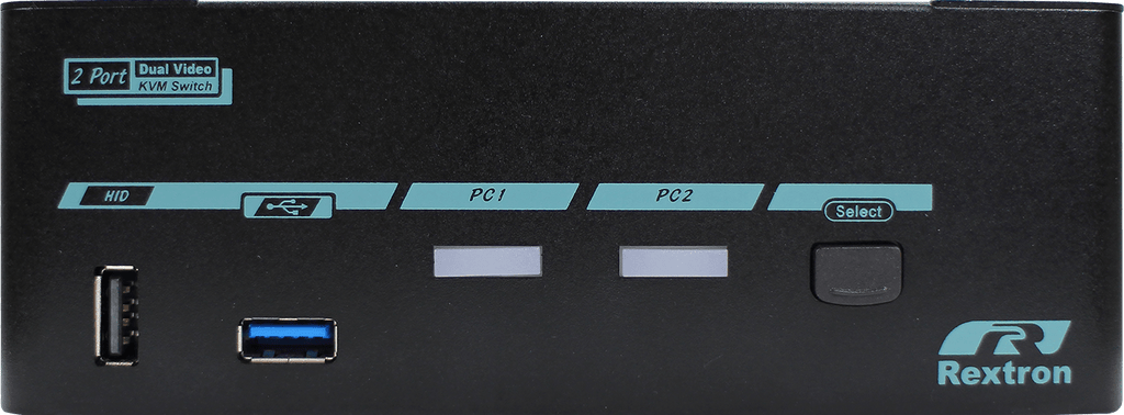 REXTRON 2-Port Dual View DisplayPort USB3.0 KVM Switch. Supports 4K60 ...