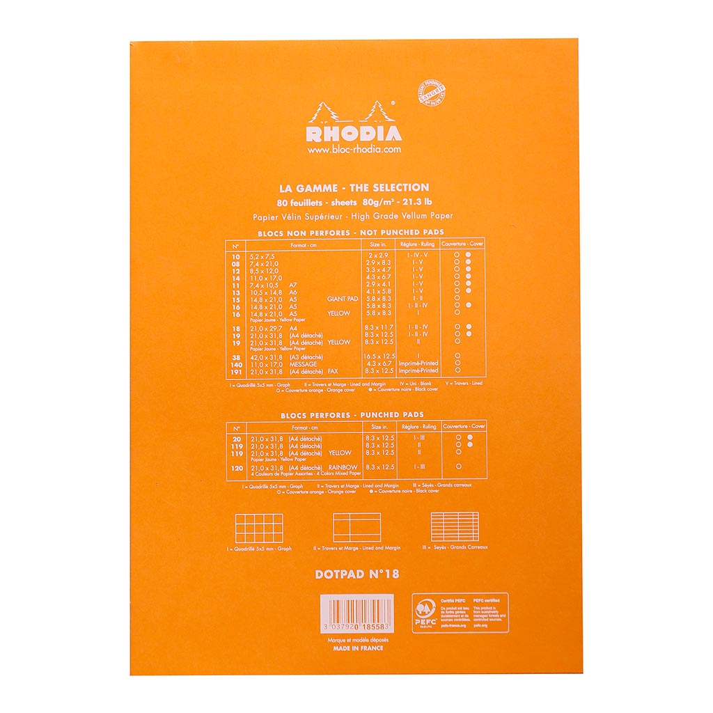 Rhodia dotPad Notepad No. 18 A4 Orange | Newest Products — Discount Office