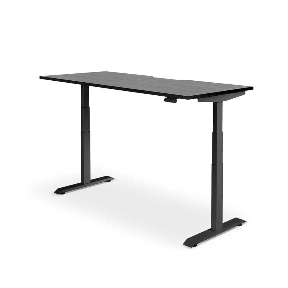 Rise 1500mm x 800mm Electric Height Adjustable Desk – Black / Black Wo ...