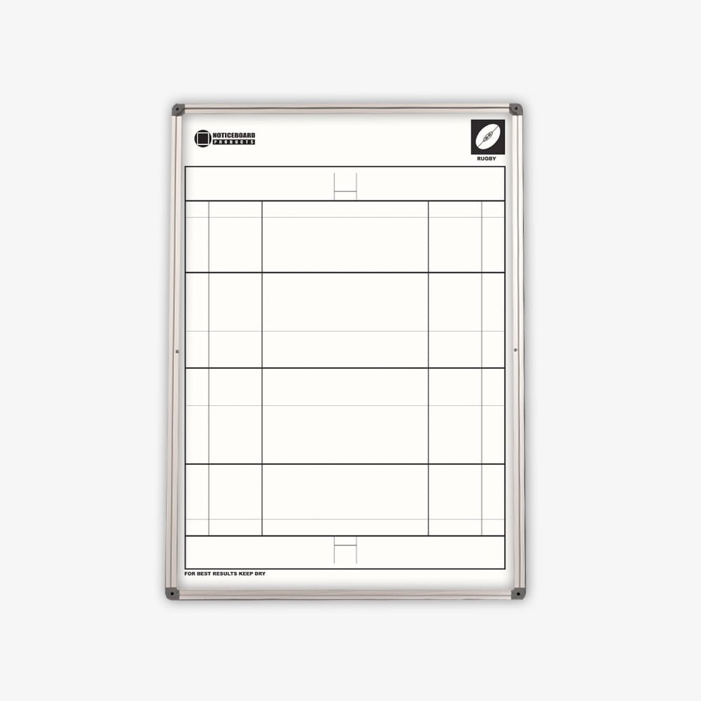 Rugby Coaching Acrylic Printed Whiteboard plus Acrylic Lacquer Steel W ...