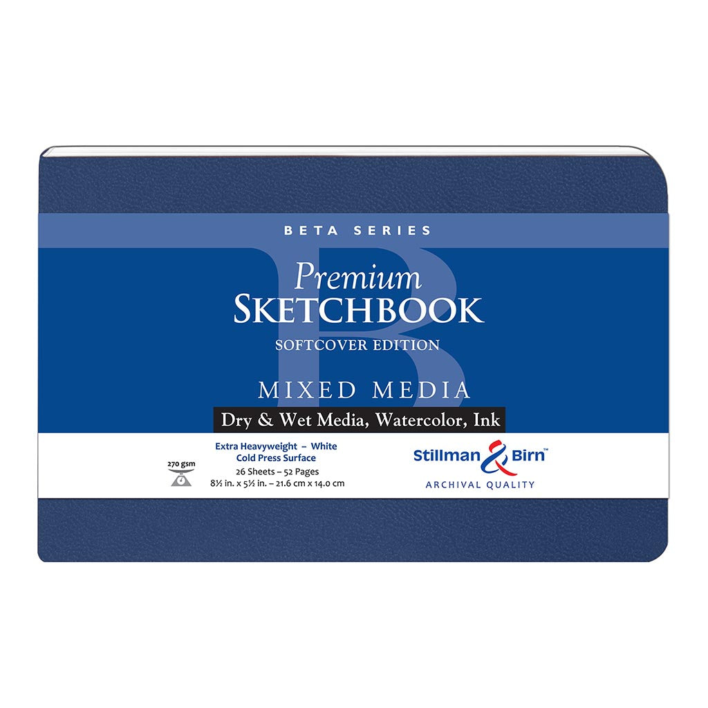 S&B Beta Sketchbook Softcover White, 270g, 21.6x14cm, 26 Sheets ...