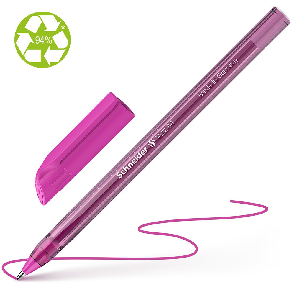 Schneider Ballpoint Pen Vizz Medium Pink | Ballpoint Pens — Discount Office