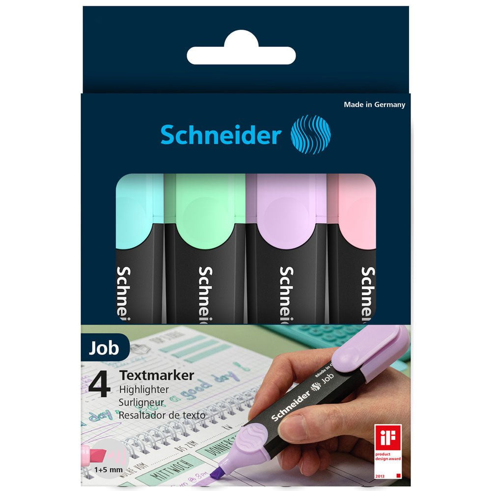 Schneider Highlighter Job Pastel Assorted Wallet 4 pieces ...