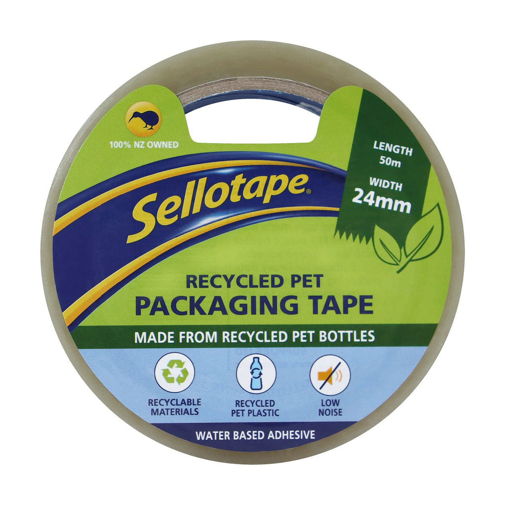 Sellotape Recycled PET Packaging Tape Low Noise 24mm x 50m | Newest ...