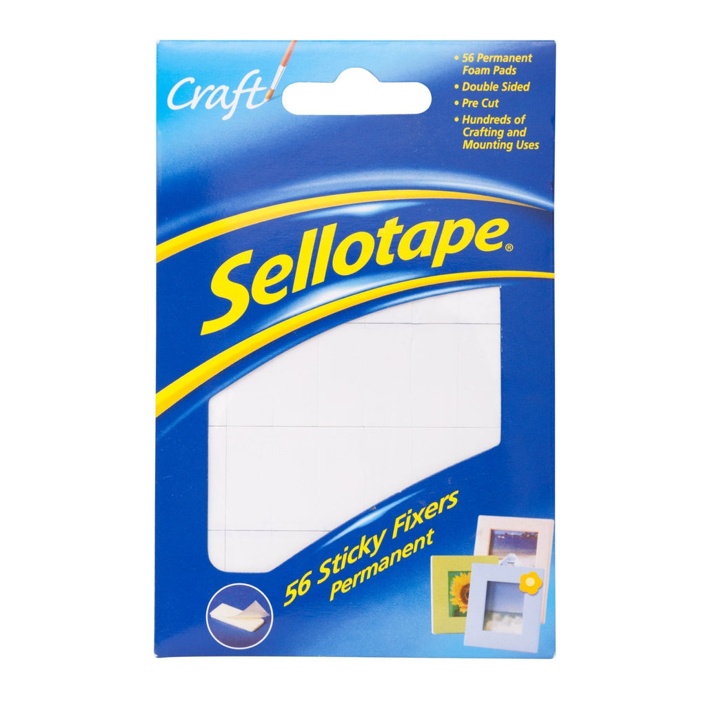 Sellotape Sticky Fixer Pads 12mm x 25mm x 56's Pack | Adhesives, Tapes ...