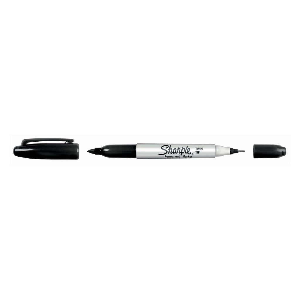 Sharpie Twin Tip Permanent Marker with Fine & Ultra-Fine Tips, 1-Pack ...