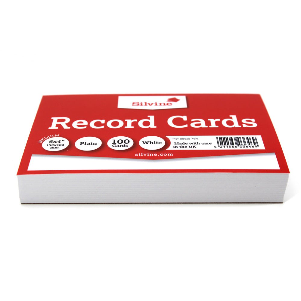 Silvine Record Cards 6 x 4 Plain | Files & Folders — Discount Office