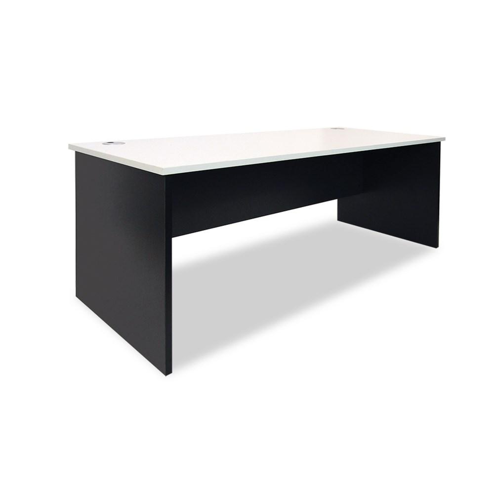 Sonic Desk 1800mm x 750mm, Straight Office Desk, White Top, Charcoal B ...