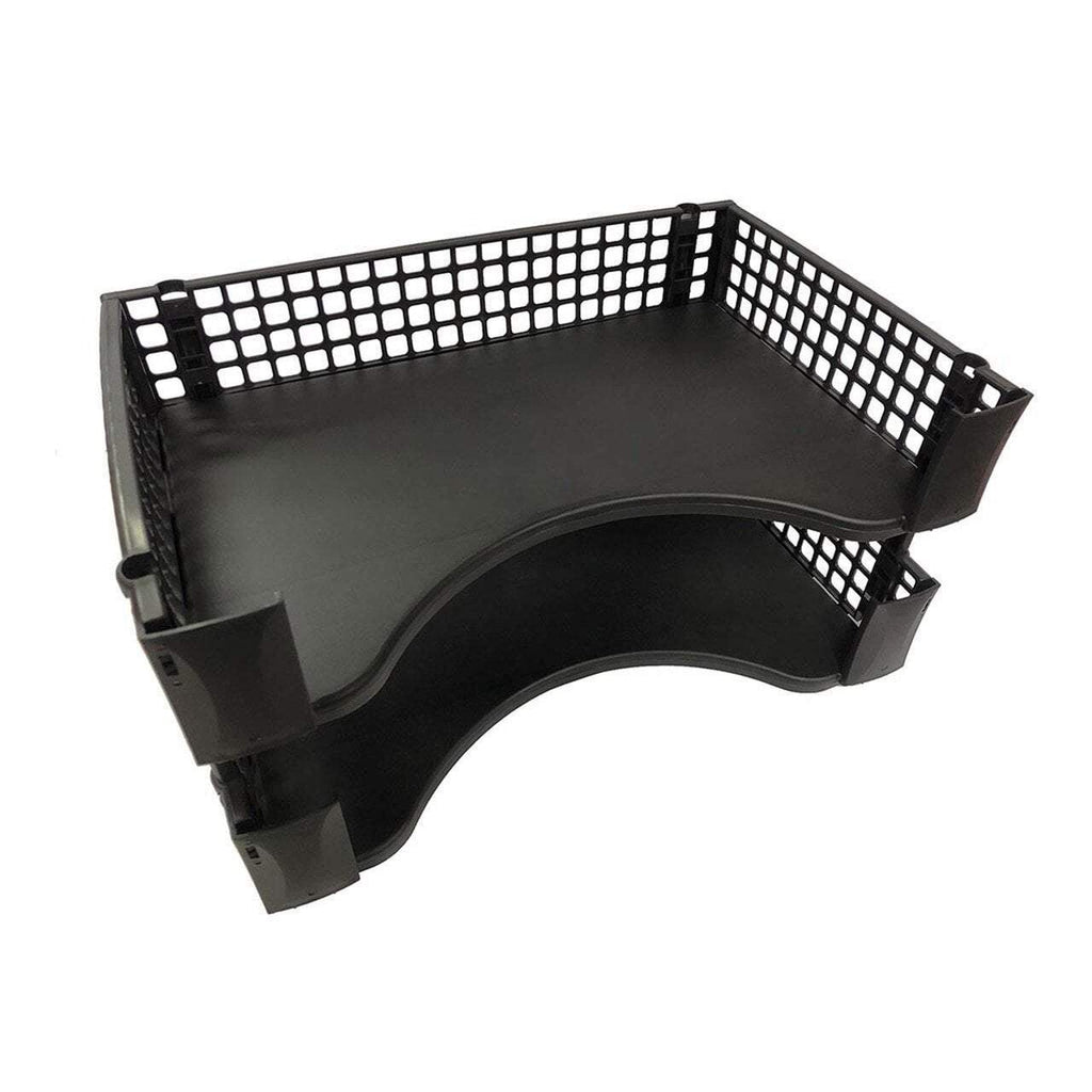 Stackable A4 Letter Tray Black - Pack of 2 | Desk & File Organisers ...