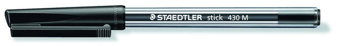 Staedtler 430 Ballpoint Pen Stick Medium Black x 10's pack | Ballpoint ...