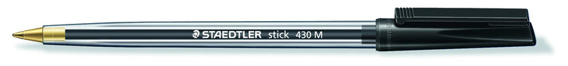 Staedtler 430 Ballpoint Pen Stick Medium Black x 10's pack | Ballpoint ...