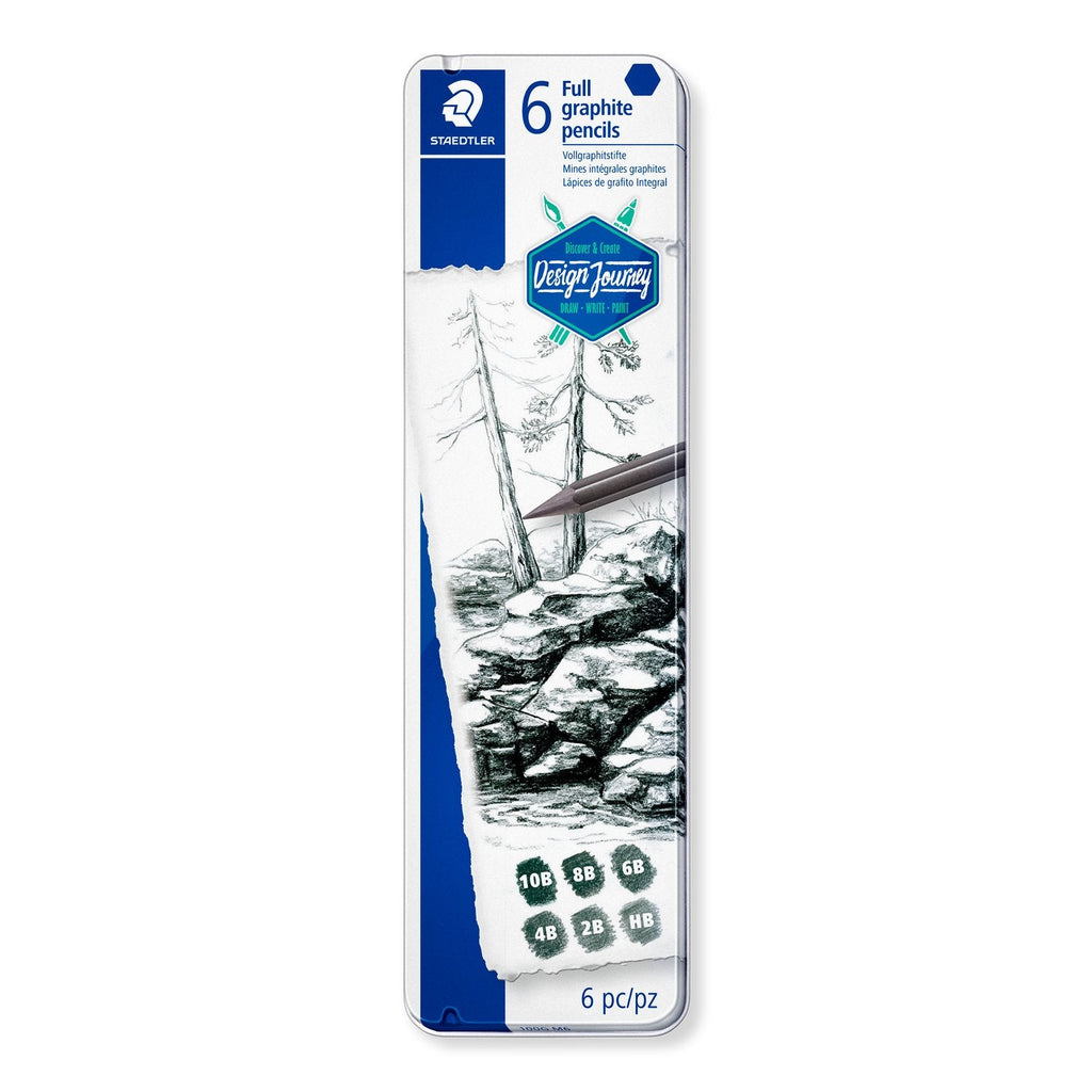 Staedtler Mars Lumograph Pure Graphite, 6 Assorted Degrees, In Reusabl ...