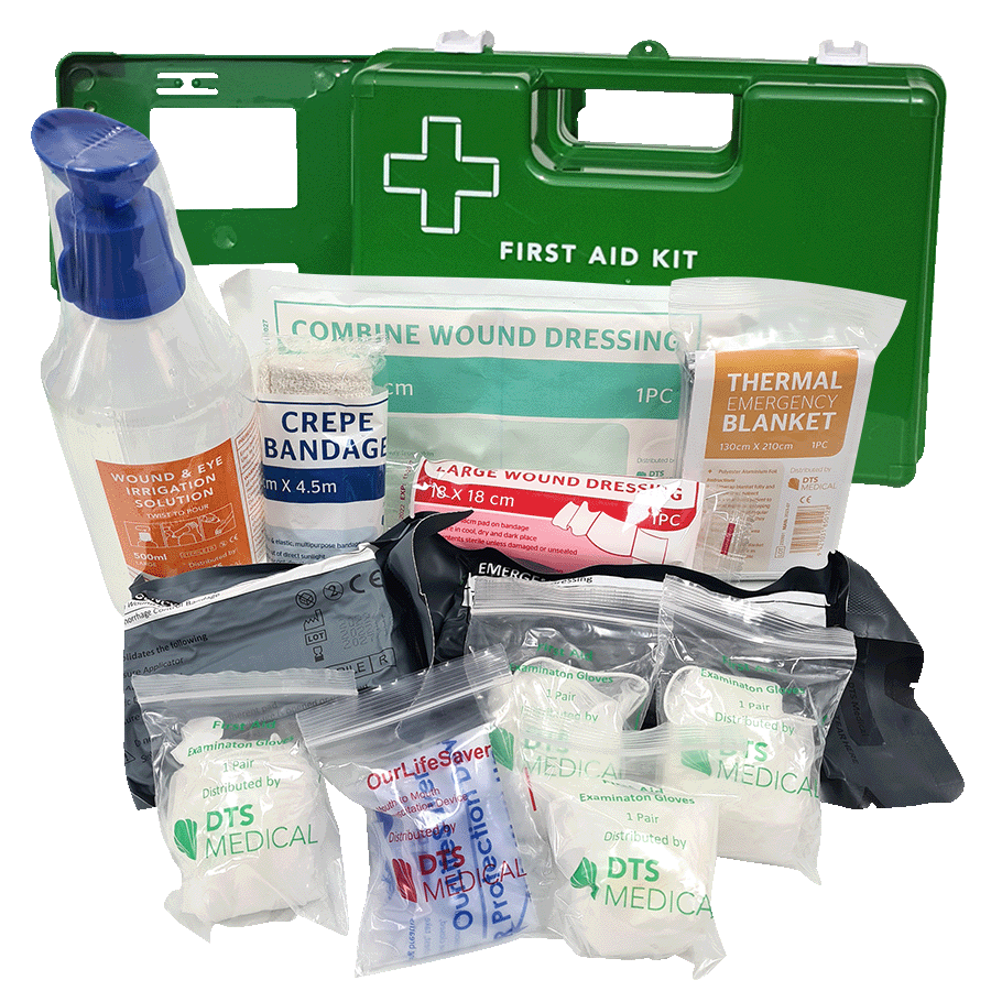 Stand Alone Trauma First Aid Kit In X-Large Green Plastic Wall Mount B ...