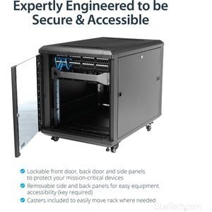 StarTech.com 12U 29in Knock-Down Server Rack Cabinet with Casters - St ...