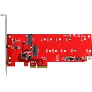 StarTech.com 2x M.2 SATA SSD Controller Card - PCIe - Serial ATA/600 ...