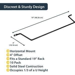 StarTech.com Horizontal Cable Lacing Bars with 4 in. Offset for Racks ...