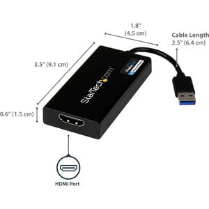 StarTech.com USB 3.0 to HDMI Adapter, 4K 30Hz, DisplayLink Certified ...