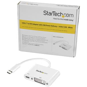 StarTech.com USB C to DVI Adapter with 60W Power Delivery Pass-Through ...