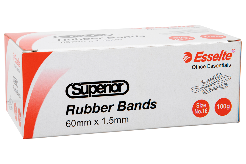 Superior Superior Rubber Bands No. 16, 65mm x 2mm x 100gm | Desktop ...