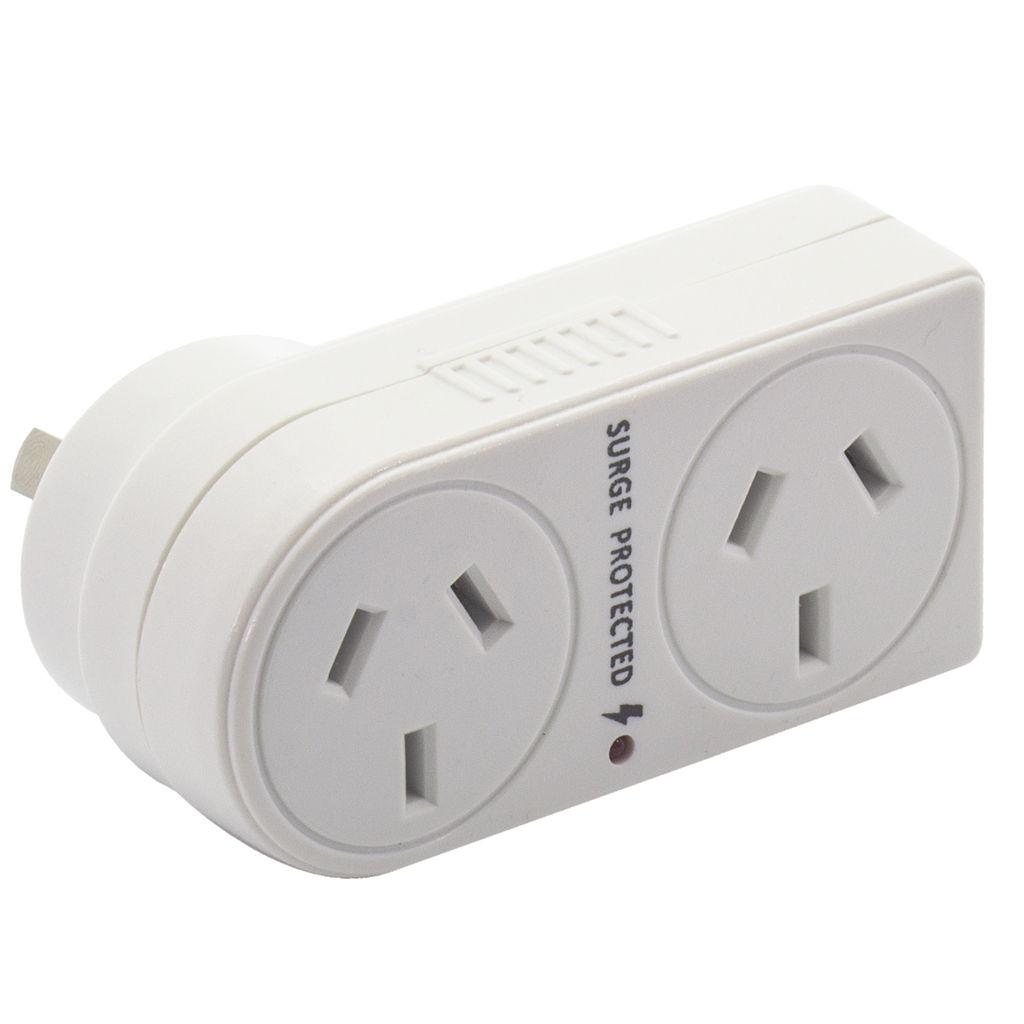 The Brute Power Co. Double Power Adaptor - Flat Right + Surge Protecti ...