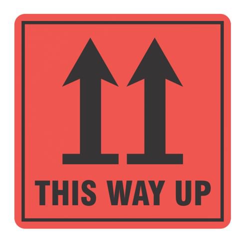 THIS WAY UP Printed Permanent Adhesive Label 99mm x 99mm x 500 Labels ...