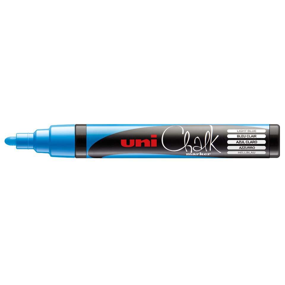 Uni Chalk Marker 1.8-2.5mm Bullet Tip Light Blue PWE-5M | Chalk Markers ...