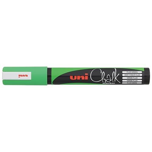 Uni Chalk Marker Fluoro Green Medium Tip (PWE-5M) | Chalk Markers ...