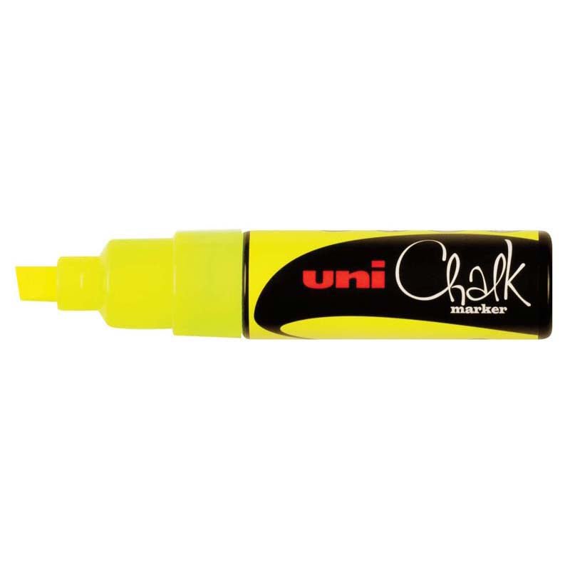 Uni Chalk Marker Yellow Chisel Tip (PWE-8K) | Chalk Markers — Discount ...