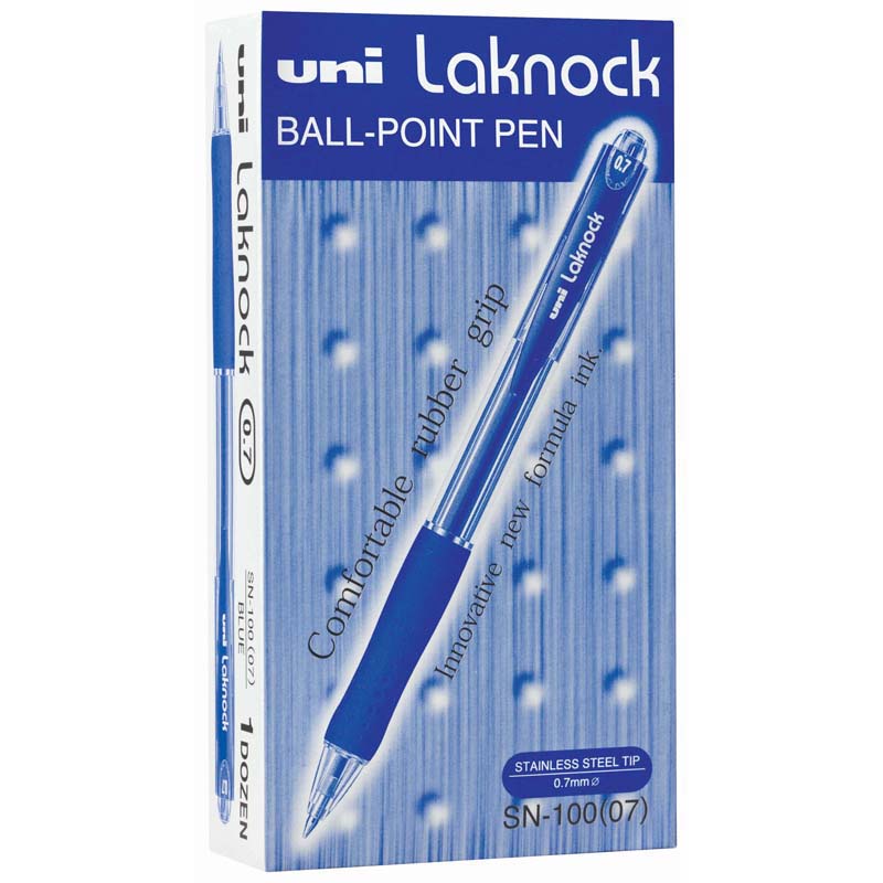 Uni Laknock SN-100 Pen - Blue (0.7mm) | Ballpoint Pens — Discount Office