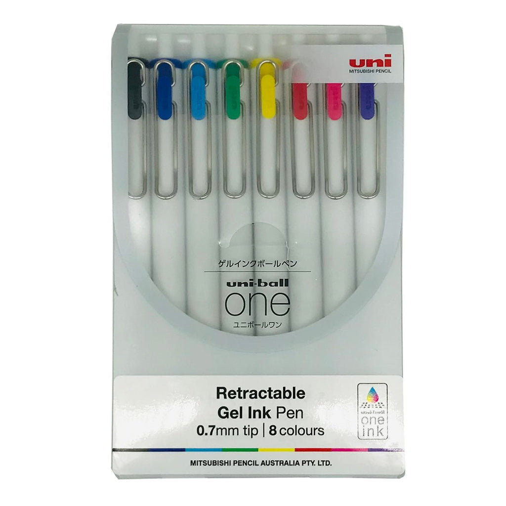 Uni One 0.7mm Rollerball Gel Ink Pens, 8 Pack Assorted | Gel Pens ...