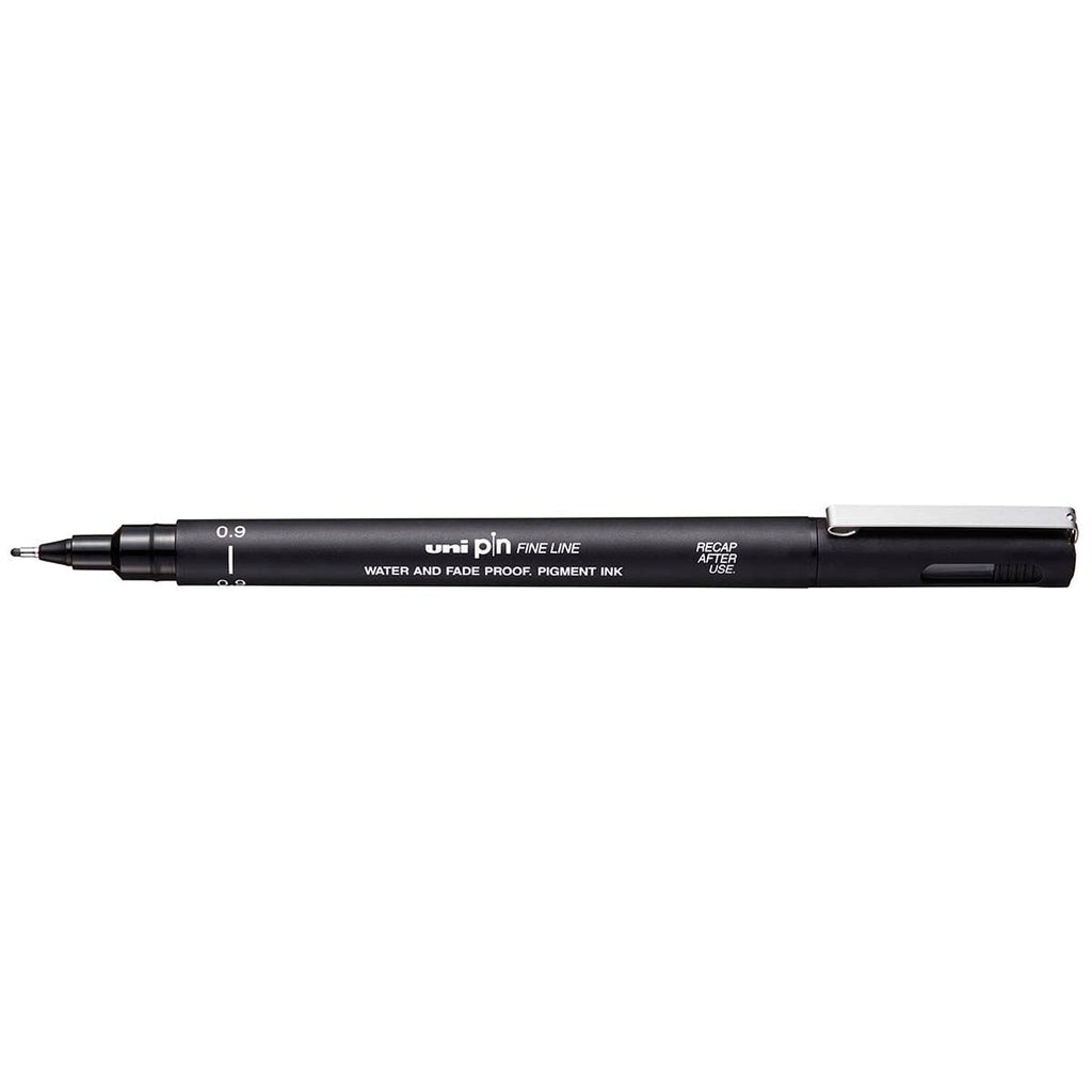 Uni Pin Fineline Permanent 0.9mm Black | Fibre Tip Pens — Discount Office
