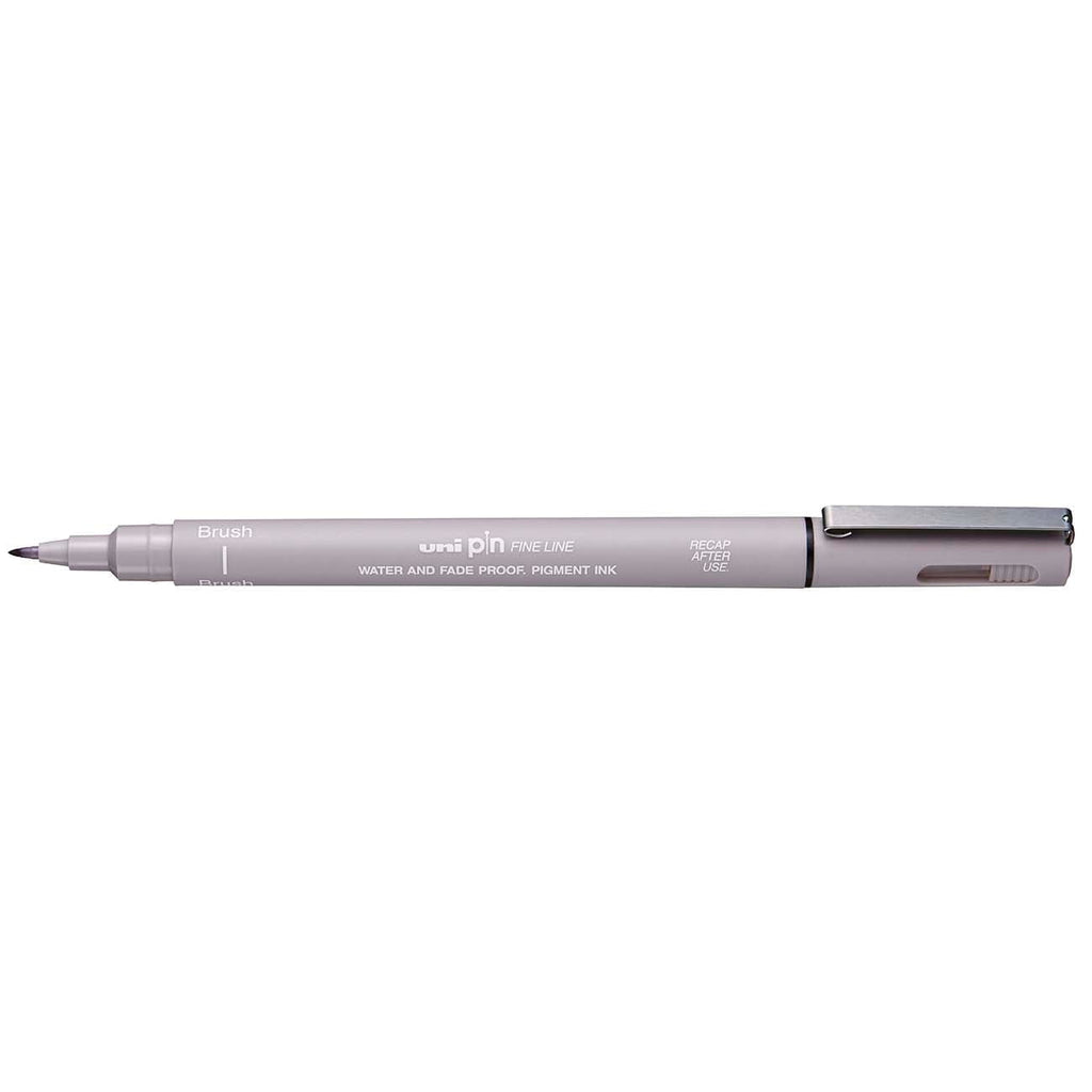 Uni Pin Fineline Permanent Brush Tip Light Grey | Fibre Tip Pens ...