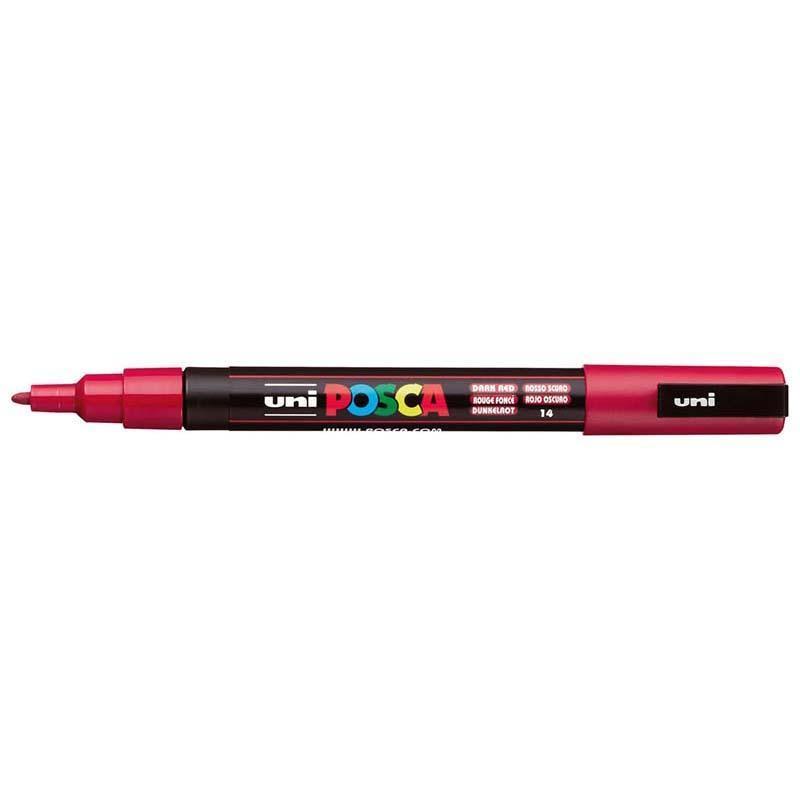 Uni Posca Paint Marker PC-3M, Dark Red, Fine Tip 0.9-1.3mm | Markers ...