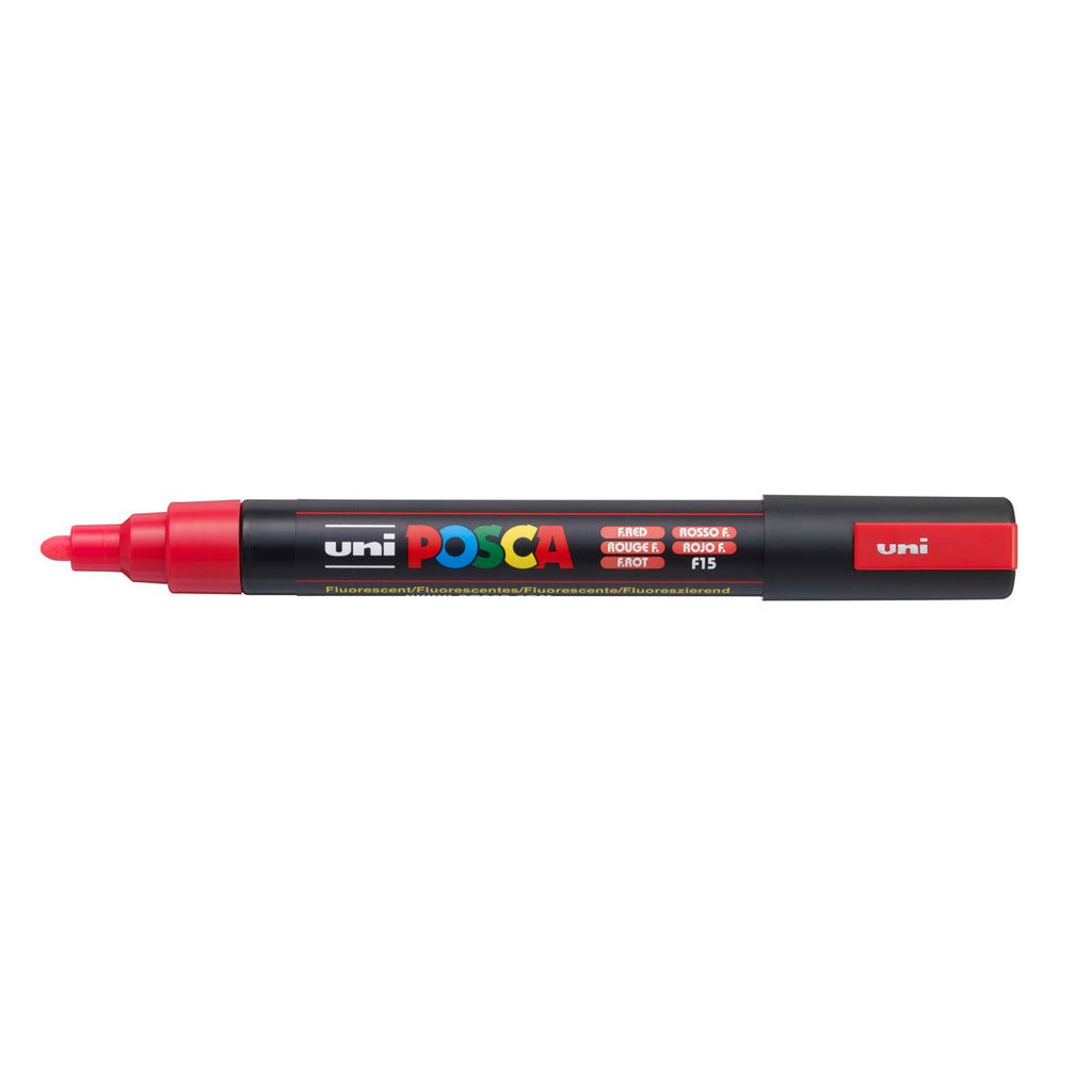 Uni Posca Paint Marker PC-5M, Fluoro Red, Medium Bullet Tip 1.8-2.5mm ...