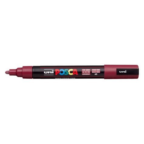Uni Posca Paint Marker PC-5M, Red Wine, Medium Bullet Tip 1.8-2.5mm ...