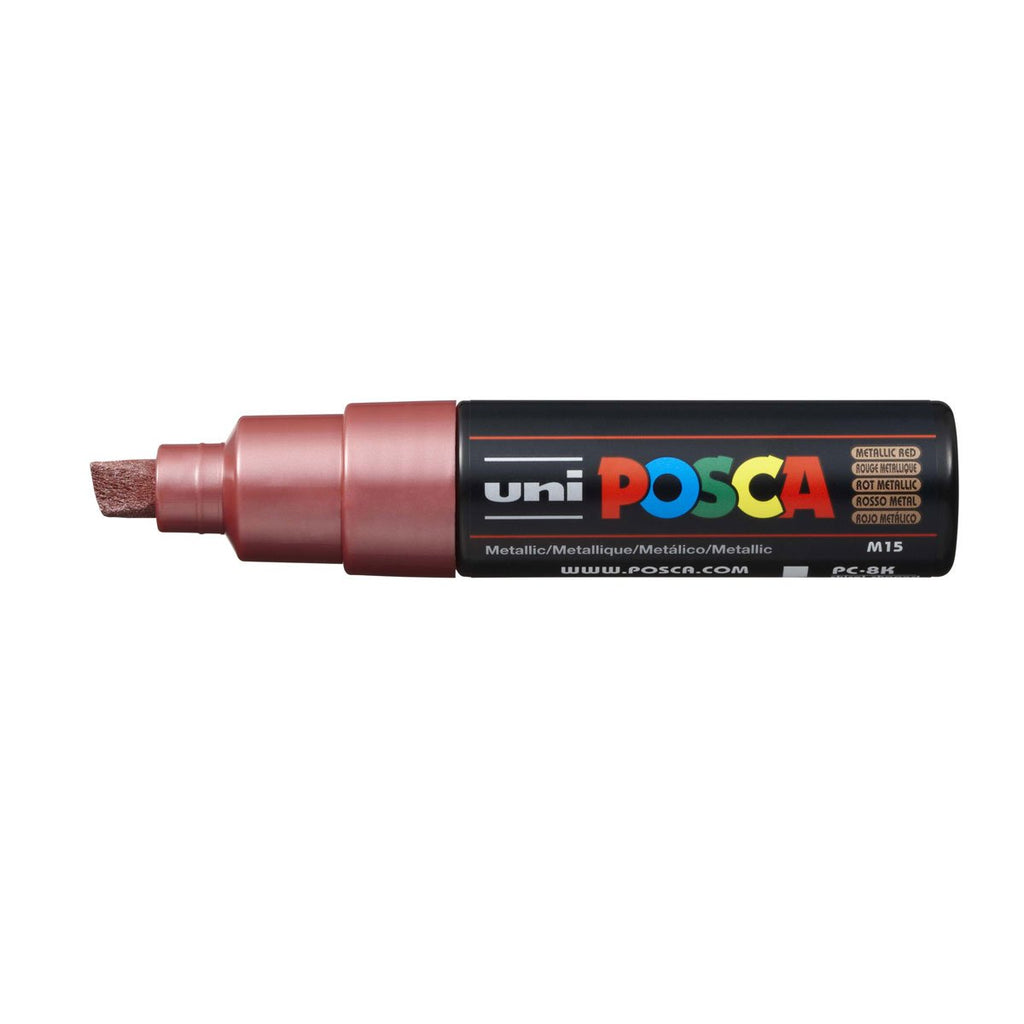 Uni Posca Paint Marker PC-8K, Metallic Red, Chisel Tip 8.0mm | Markers ...