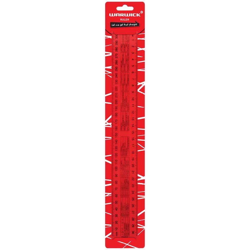 Warwick Clear Plastic Ruler, 300mm , Transparent | Desktop Essentials ...