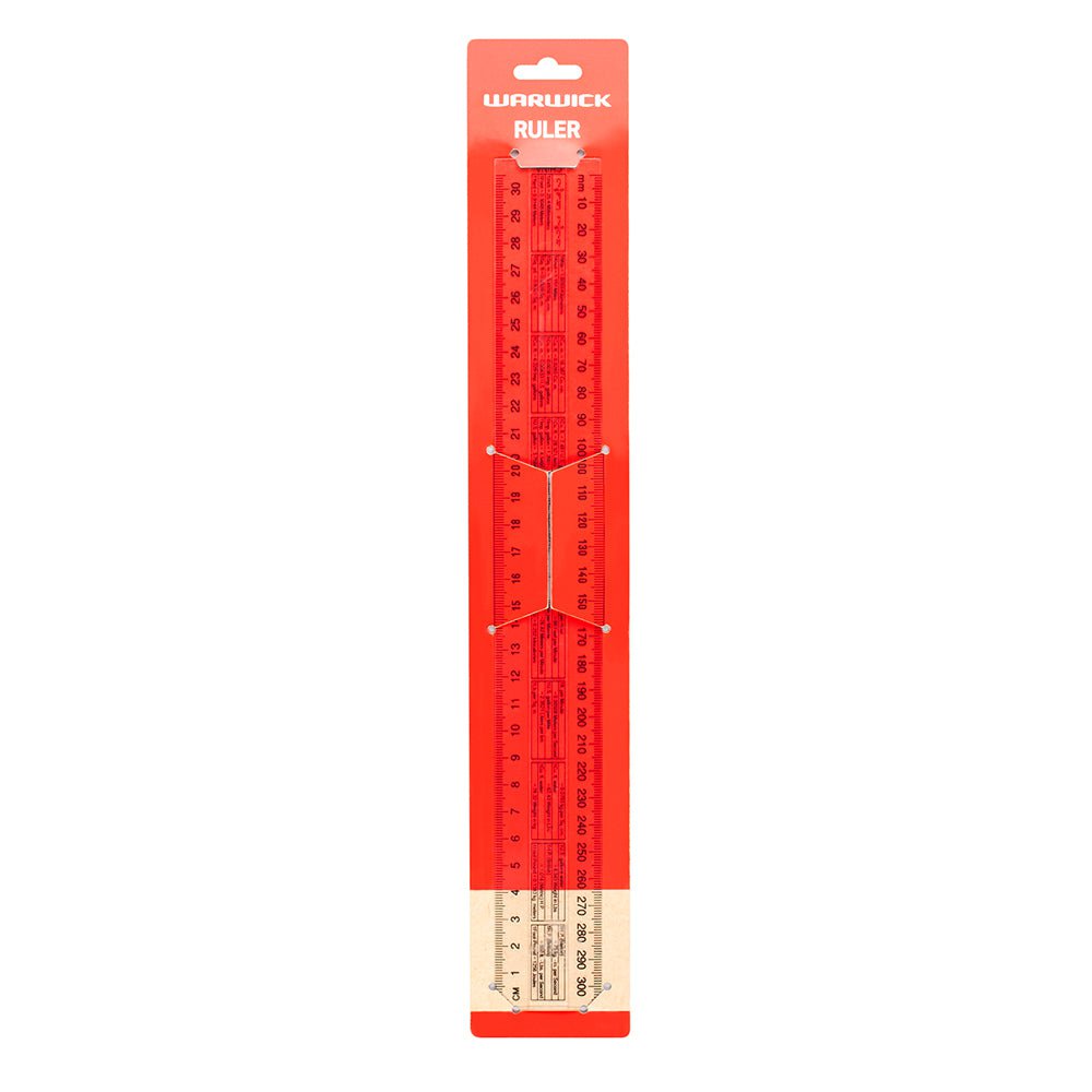 Warwick Clear Plastic Ruler, 300mm , Transparent | Desktop Essentials ...