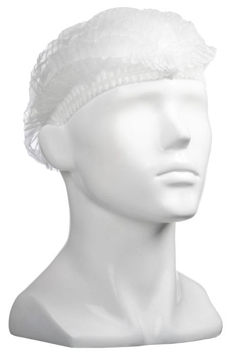 White Polypropylene 12gsm Crimp Hats 530mm x 1000 pieces pack ...
