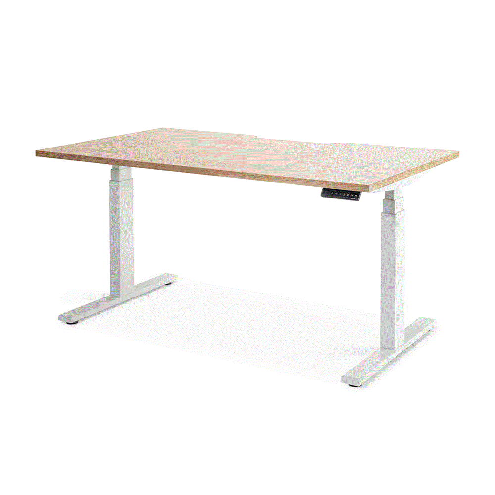 Enhance 1800mm x 800mm Electric Standing Desk – White / Autumn Oak, He ...
